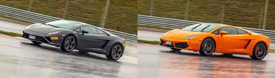 Kita nglangi dening Raceway Moskow ing coupe saka Lamborghini Aventador lan Gallardo