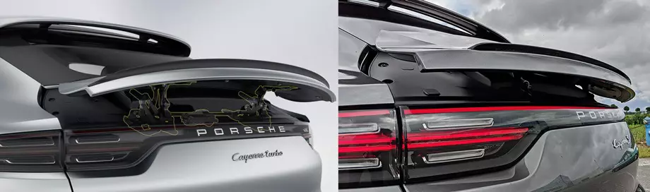 Við lærum uppspretta fyrir hjólið á Porsche Cayenne Coupe Crossover