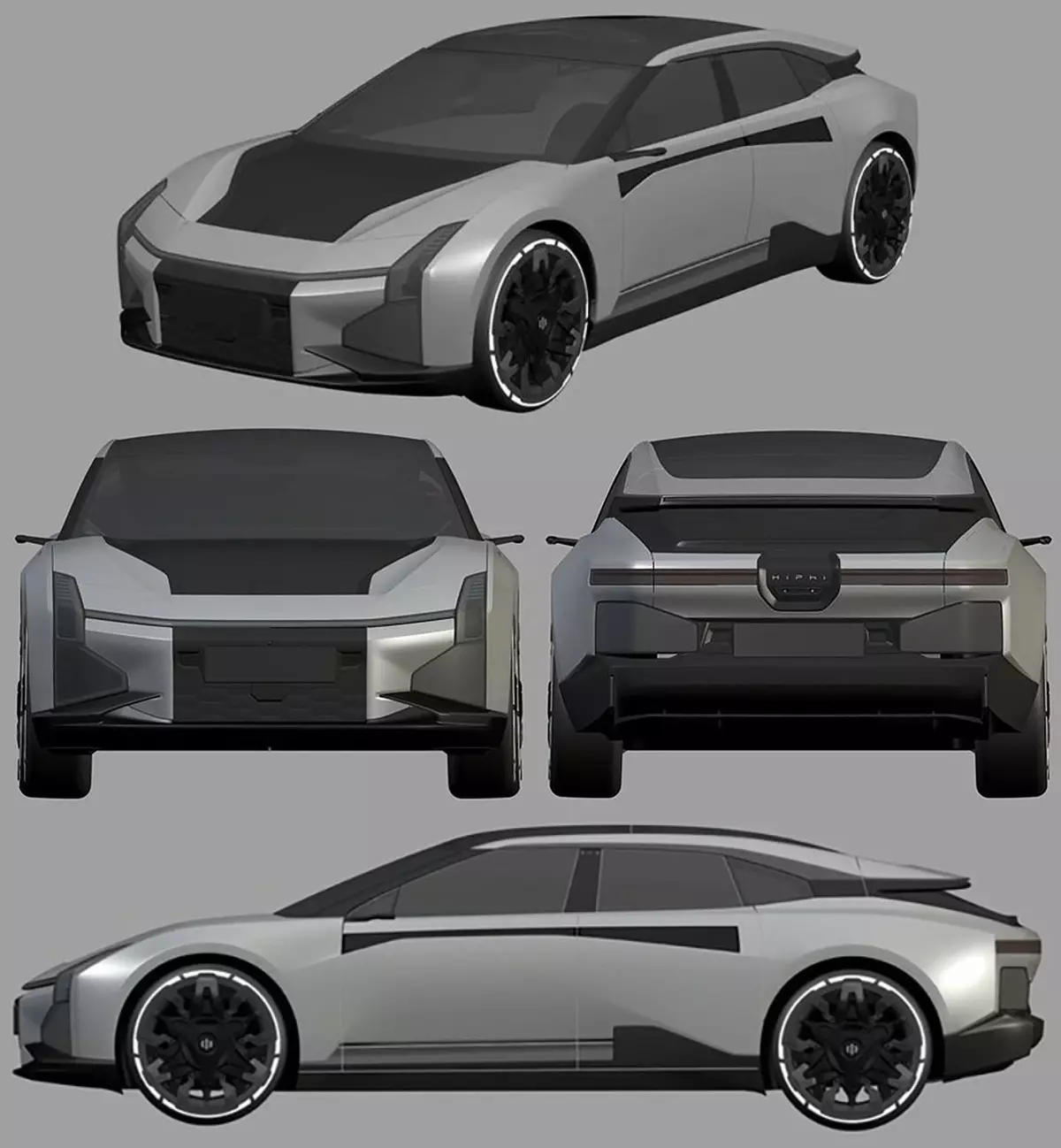 Aşakdaky HIPHI electrocar patent çizimlerde bar.