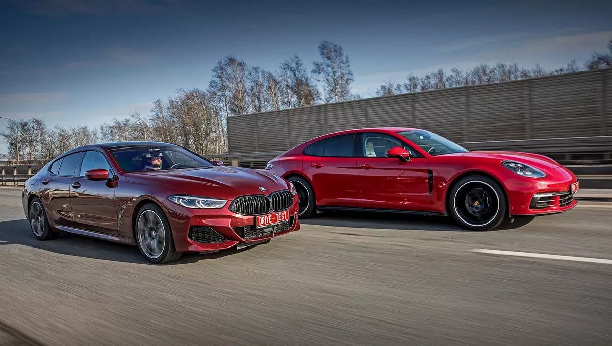 Entsprechendes BMW 840i Gran Coupe mit Hatch Porsche Panamera 4