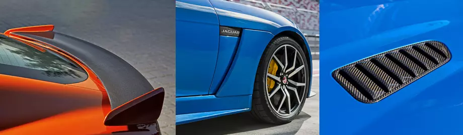 Graue Reifen des Sportwagens Chevrolet Corvette Z06 und Jaguar F-Type SVR 549_22