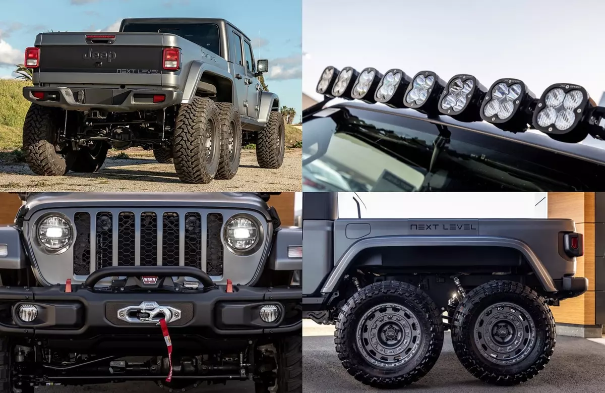 Pickup Jeep Gladiator an eng drëtt Achs am Atelier Next Level